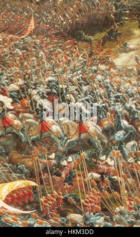 A detailed scene from the Battle of Issus, depicted in oil painting ...