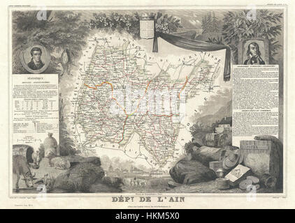 This 1852 map by Levasseur showcases the Department Des Basses Pyrenees ...