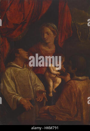 Angelo Caroselli - Madonna and Child with St Lawrence and St Stephen ...