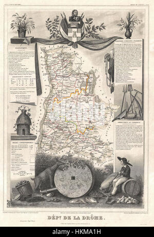 The 1852 Levasseur map of the Department De La Sarthe, France, is a ...