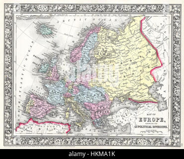 19th century Map of Europe in 1812 during the era of Wilhelm I Stock ...