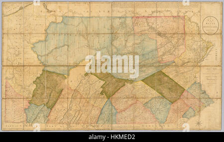 A Map Of The State Of Pennsylvania by Reading Howell, 1792 Stock Photo ...