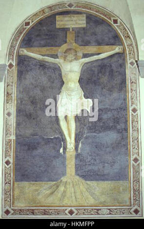 Fra Angelico's fresco 'Christ on the Cross with St. Dominic' in the ...