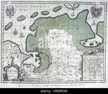 A map of Frisia from the Beudeker Atlas, detailing the eastern regions ...