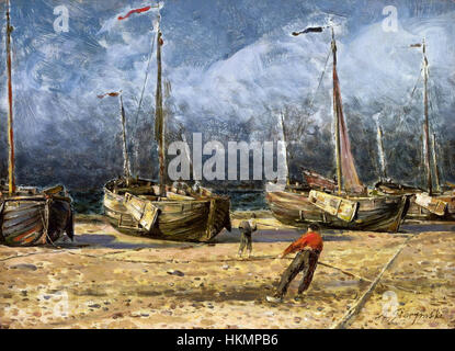 Aleksander Gierymski – Fishing Boats at the Seaside (Łodzie rybackie na ...