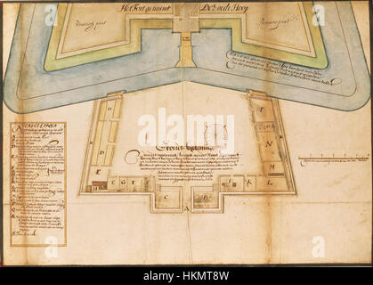 The ground plan and elevation drawing of the Fort of Good Hope outlines ...