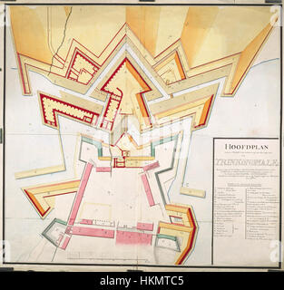 This map depicts the fort at Trincomalee, Sri Lanka, during the ...