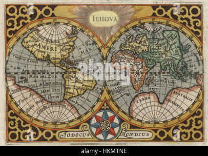 16th / 17th century Map of the World (Hemispheres Stock Photo - Alamy
