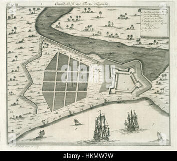 Vintage map of Military Colonial fortification in Canada circa 1762 ...