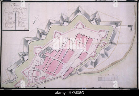 The map of Cochin, an important city in India, showcases its historical ...