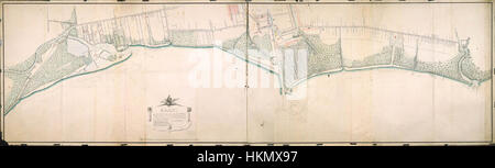 This historical map depicts Batavia and its surrounding areas, offering ...