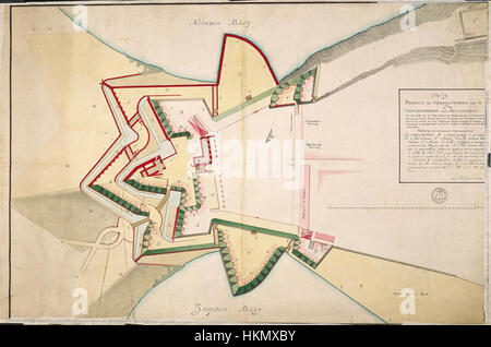 A historical map showing the layout of the fort at Jaffnapatnam ...