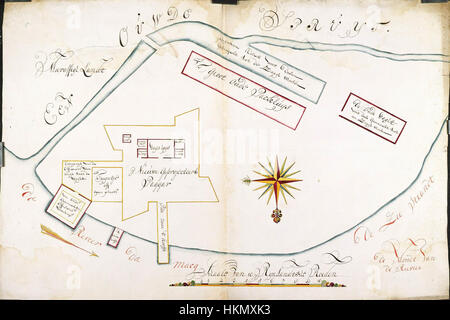 Map for the construction of a small fort at Damak Stock Photo - Alamy