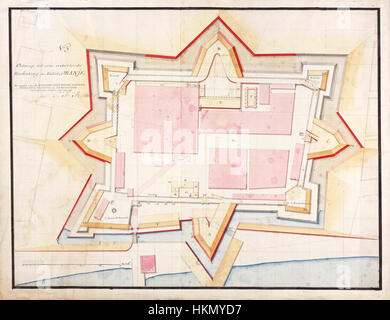 This historical plan of Oranje Castle on Ternate illustrates the ...