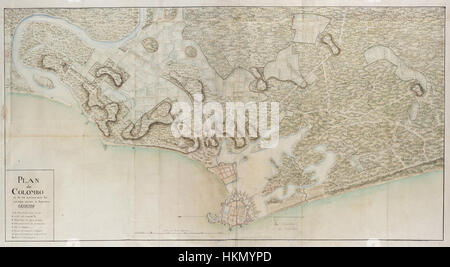 A historical map showcasing Colombo and its surrounding areas ...