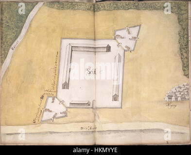 This map illustration depicts a small fort located at Edatouritti, a ...