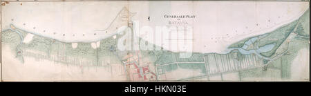 This historical map depicts Batavia and its surrounding areas, offering ...