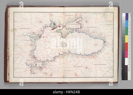 This portolan atlas, created by Battista Agnese in Italy around 1544 ...