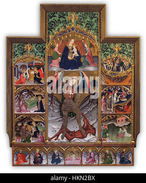 The retablo de San Miguel in Astorga Cathedral, crafted in the Spanish ...