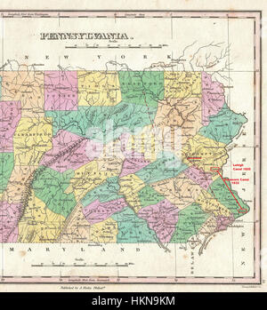 The 1827 Finley Map of Pennsylvania is a historical cartographic ...