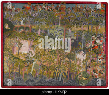 This artwork depicts Umed Singh, an Indian prince, engaged in hunting ...