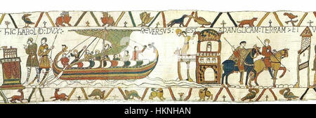 This artwork depicts the famous Battle of Hastings in 1066, a pivotal ...