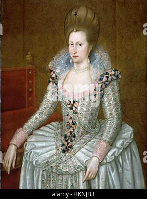 This oil painting depicts Queen Anne of Great Britain, showcasing her ...