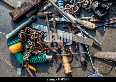 Old second-hand tools to sell on the street Stock Photo - Alamy