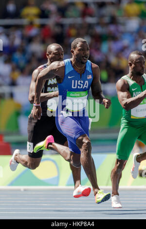 Justin Gatlin of United States competing in the 100 meter for men ...