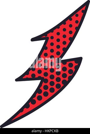 colorful comic style lightning dotted vector illustration Stock Vector ...