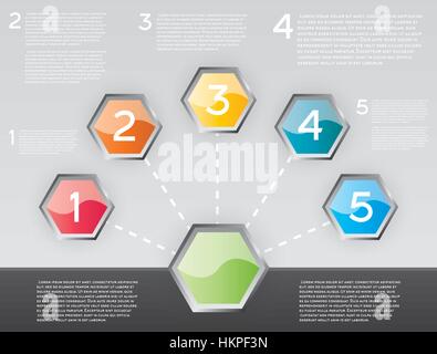 Five options project process chart template for presentation Stock Vector Image & Art - Alamy