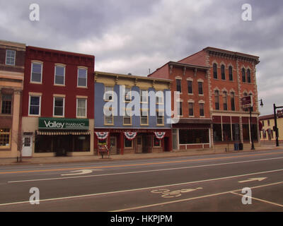 Waterloo, New York, USA. January 11, 2017. View of the main street ...
