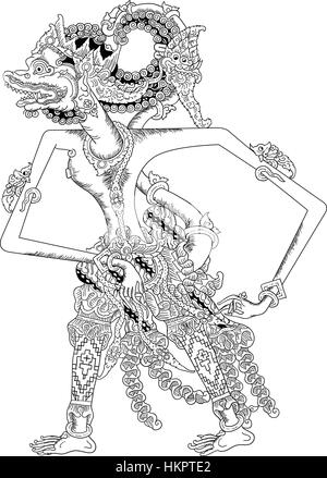 Jembawan, a character of traditional puppet show, wayang kulit from ...