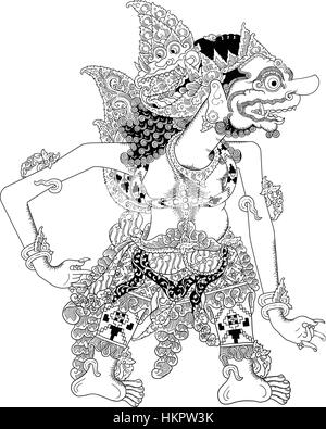 Jatayu, a character of traditional puppet show, wayang kulit from java ...