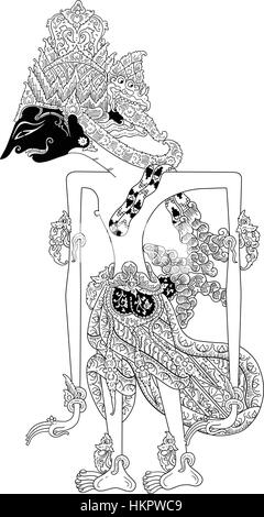 Prabu Indrajit, a character of traditional puppet show, wayang kulit ...