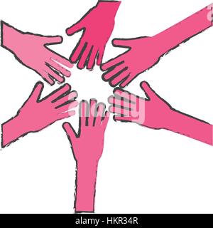 two hands support help gesture symbol Stock Vector Art & Illustration ...