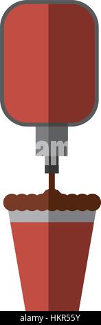 Coffee vending machine realistic icon with electronic control panel and ...