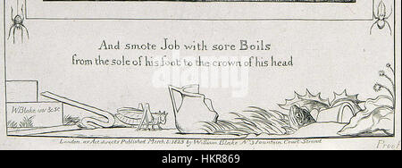 This artwork, a detail from Blake's Job series, illustrates a biblical ...
