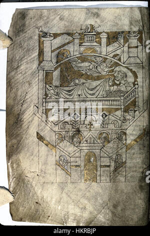 A page from the Cartulaire du Mont-Saint-Michel, a medieval manuscript ...