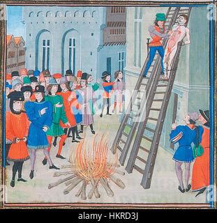This illustration from the 'Froissart Chronicles' depicts an execution ...