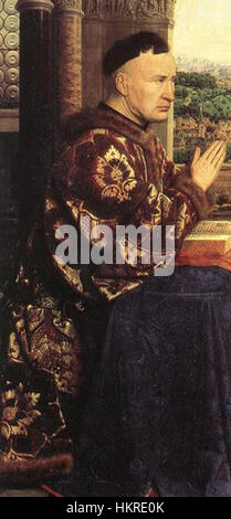 The 'Chancellor Rolin' is a detailed artwork by Jan van Eyck, depicting ...