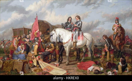 Depiction of Oliver Cromwell during the Battle of Dunbar 1650 Stock ...