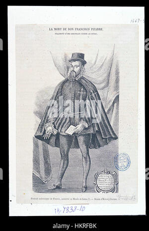 This oil painting depicts Francisco Pizarro, the Spanish conquistador ...