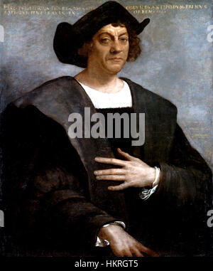 This historical artwork of Christopher Columbus depicts the famed ...
