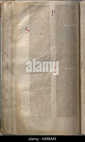 A page from the Codex Gigas, showcasing a passage from 'Antiquitates ...