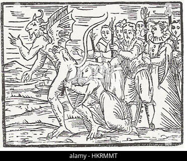 This engraving from the 'Compendium Maleficarum' depicts scenes related ...