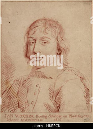 Portrait of Jan de Visscher, print maker: Joseph Eduard Wessely ...