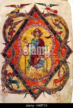 The artwork, 'Cristo en Majestad', attributed to the Beato de Gerona ...