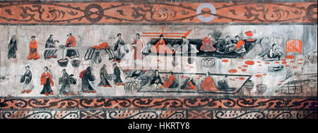 The Dahuting mural from the Eastern Han Dynasty (25-220 AD) is a ...