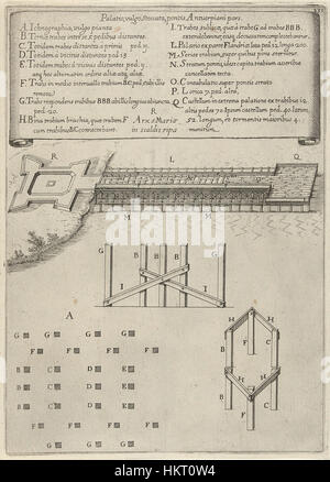 This historical artwork depicts the bridge constructed by the Duke of ...